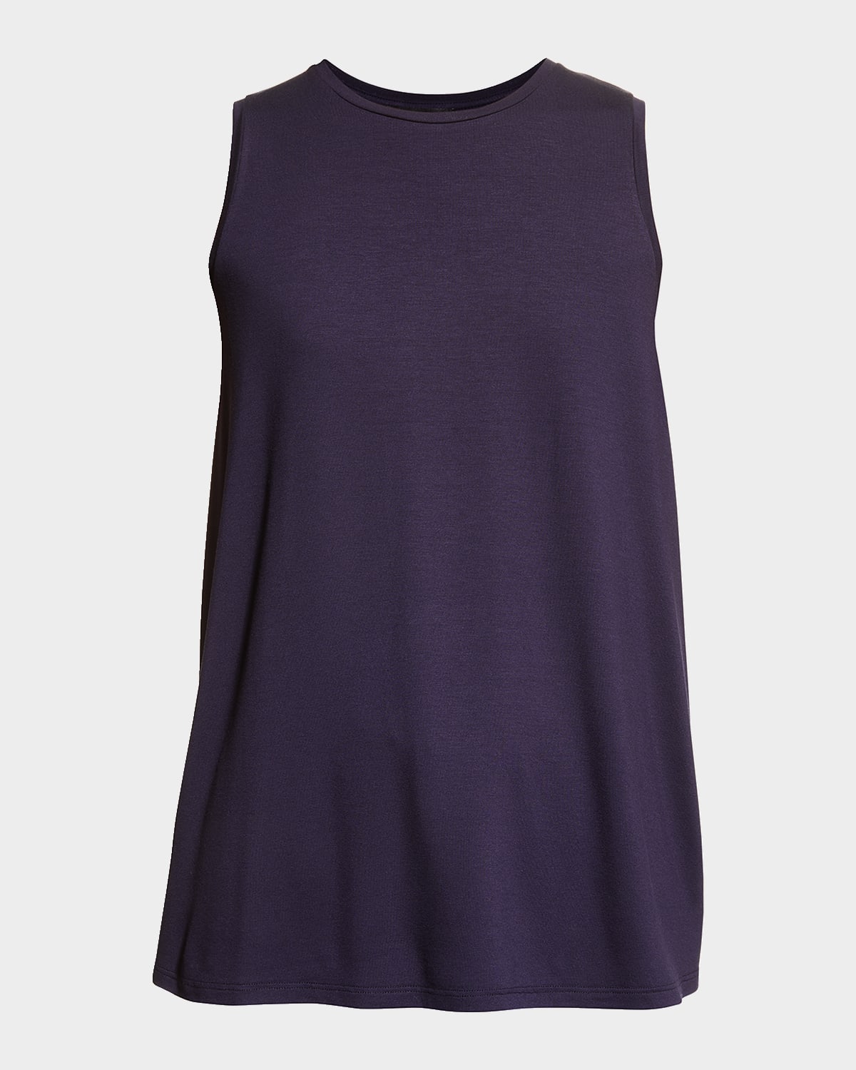 Eileen Fisher Petite Crewneck Long Stretch Jersey Shell | Neiman Marcus