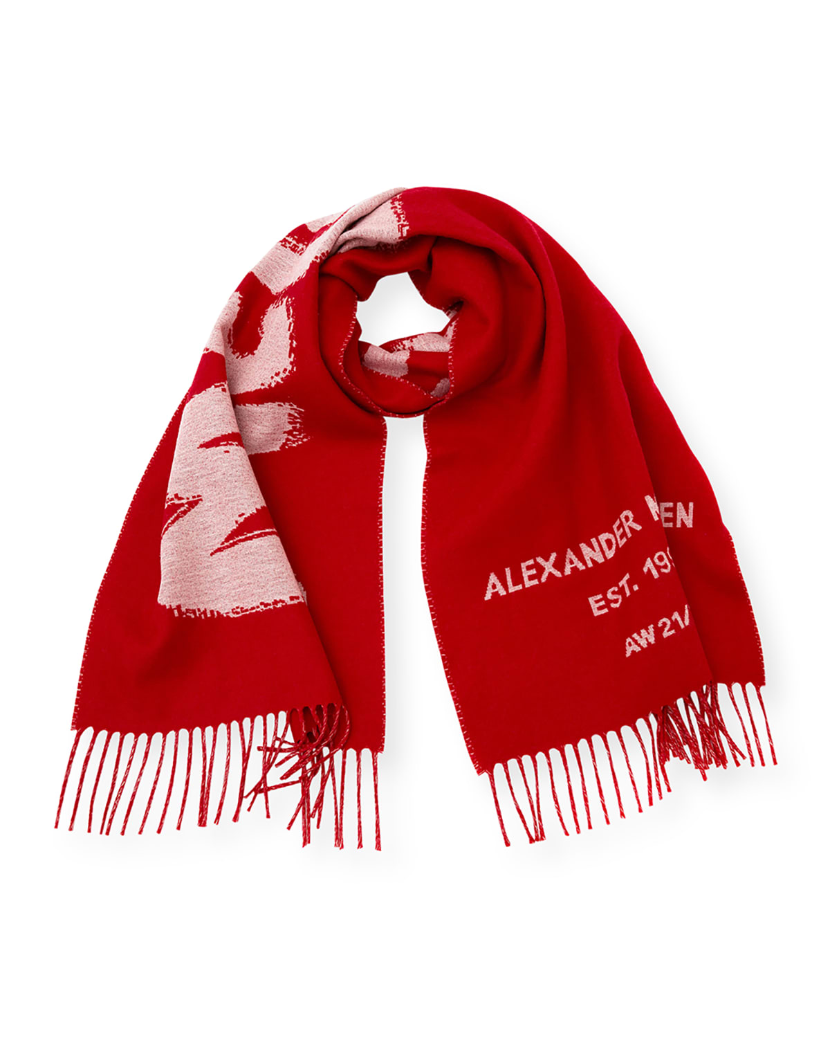 Alexander McQueen Men's Oversized-Logo Wool Scarf | Neiman Marcus