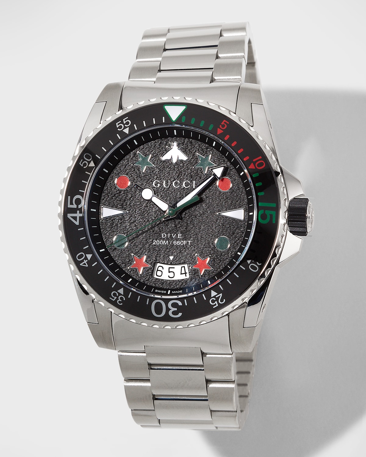 Gucci 45mm Gucci Dive Stainless Steel Bracelet Watch | Neiman Marcus