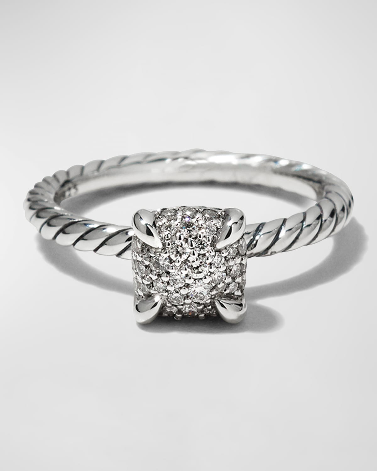 David Yurman Infinity Ring with Diamonds in Silver, 13mm | Neiman Marcus