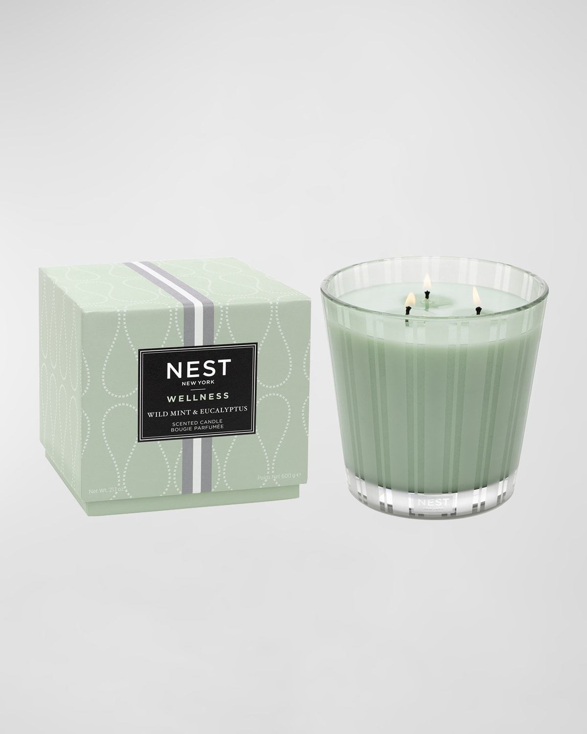 NEST New York Rattan Wild Mint and Eucalyptus 3-Wick Candle, 21.2 oz ...