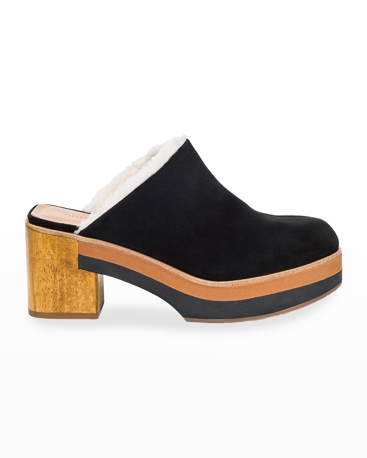 Bernardo Sky Suede Shearling Clog Mules | Neiman Marcus
