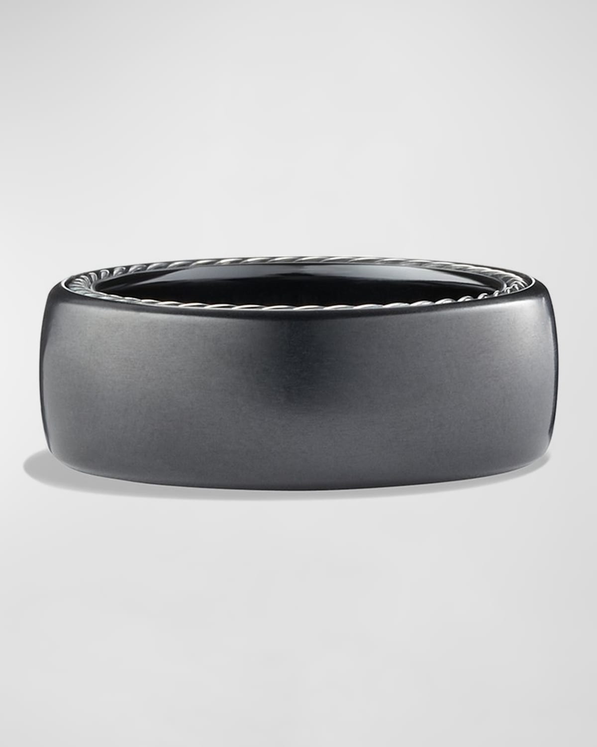 David Yurman Men's Streamline Beveled Band Ring in Black Titanium, 8 ...