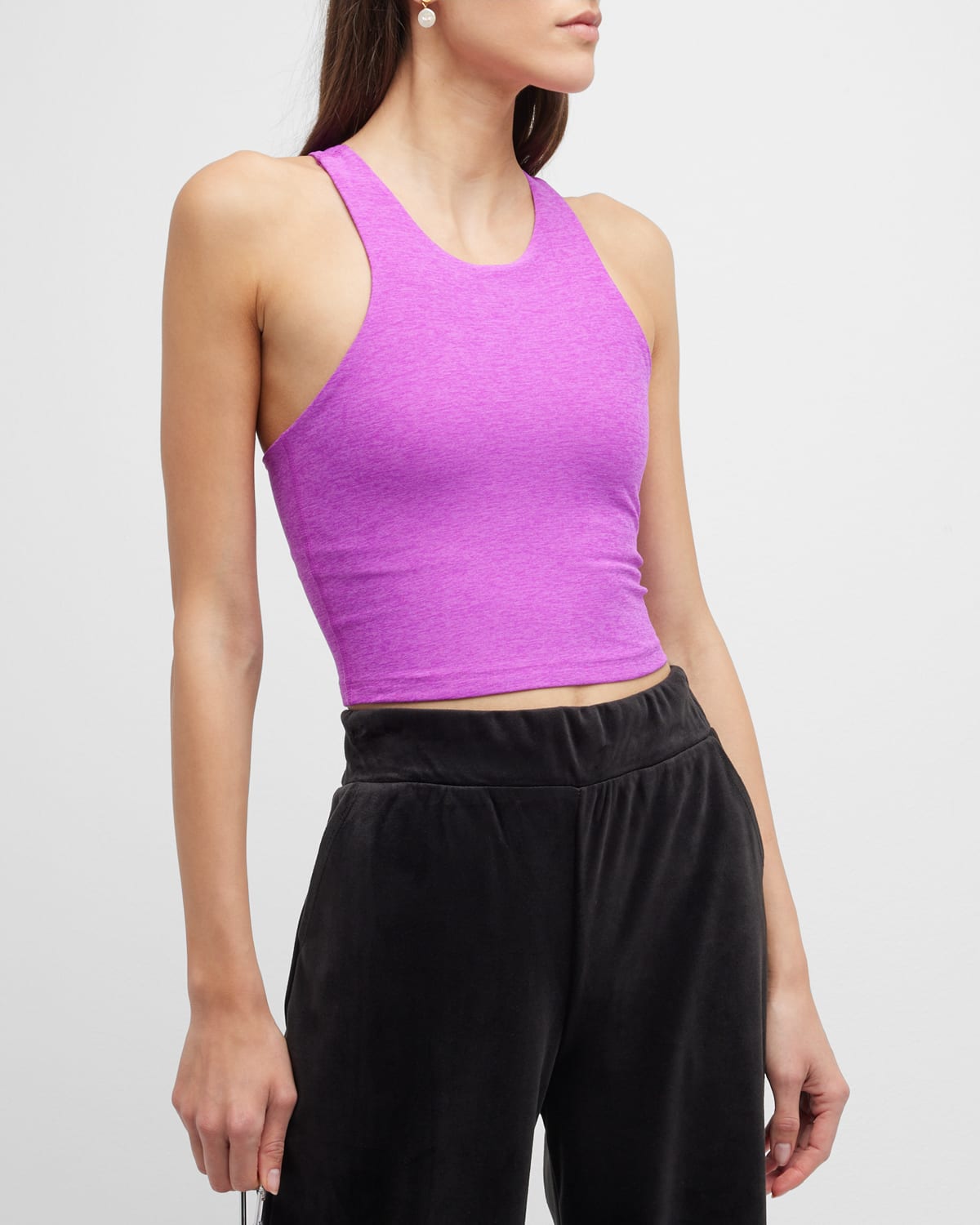 Beyond Yoga Focus Foil Cropped Tank Top | Neiman Marcus
