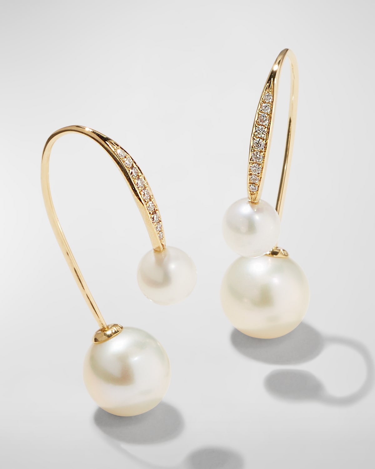 Siena Jewelry 14k Yellow Gold 2-Row Pearl Diamond Bangle | Neiman Marcus
