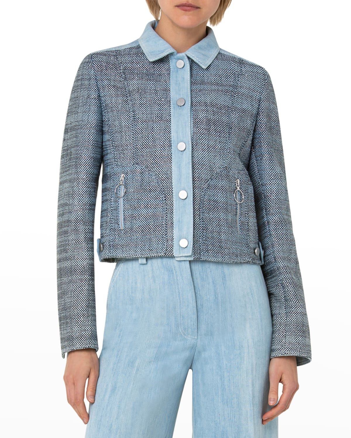 Akris Katarina Mixed Tweed Jacket | Neiman Marcus