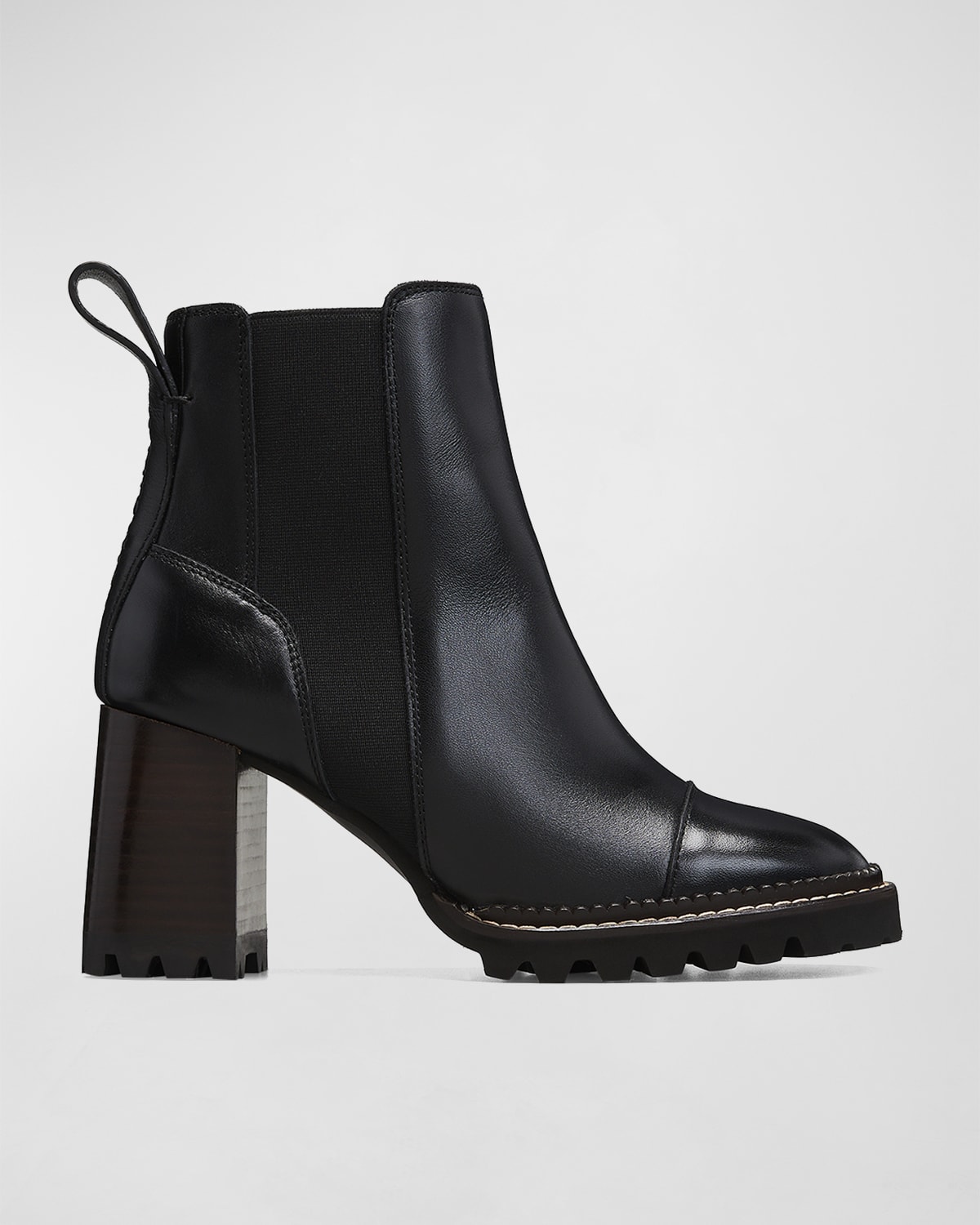 Jil Sander Gored Leather Chelsea Booties | Neiman Marcus