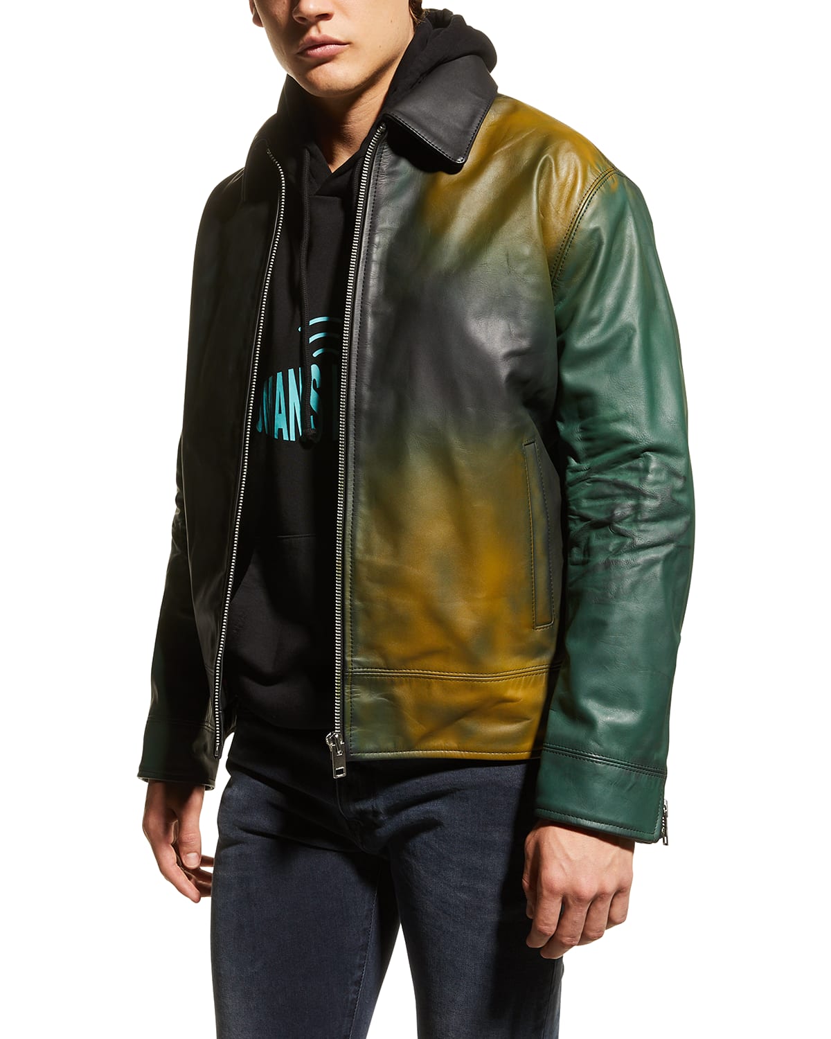 Andrew Marc Men's Farnworth Leather Moto Jacket | Neiman Marcus