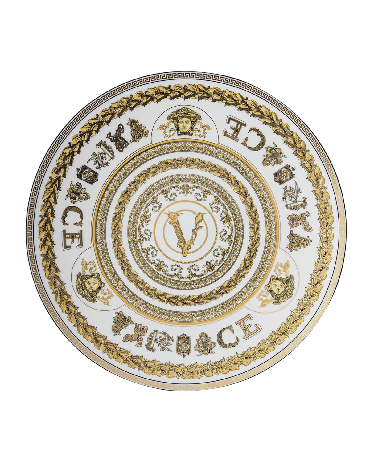 Versace Virtus Gala Black Service Plate | Neiman Marcus