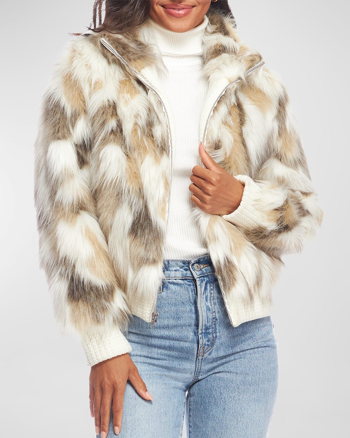 Fabulous Furs 5th Ave Faux Fur Bomber Jacket | Neiman Marcus