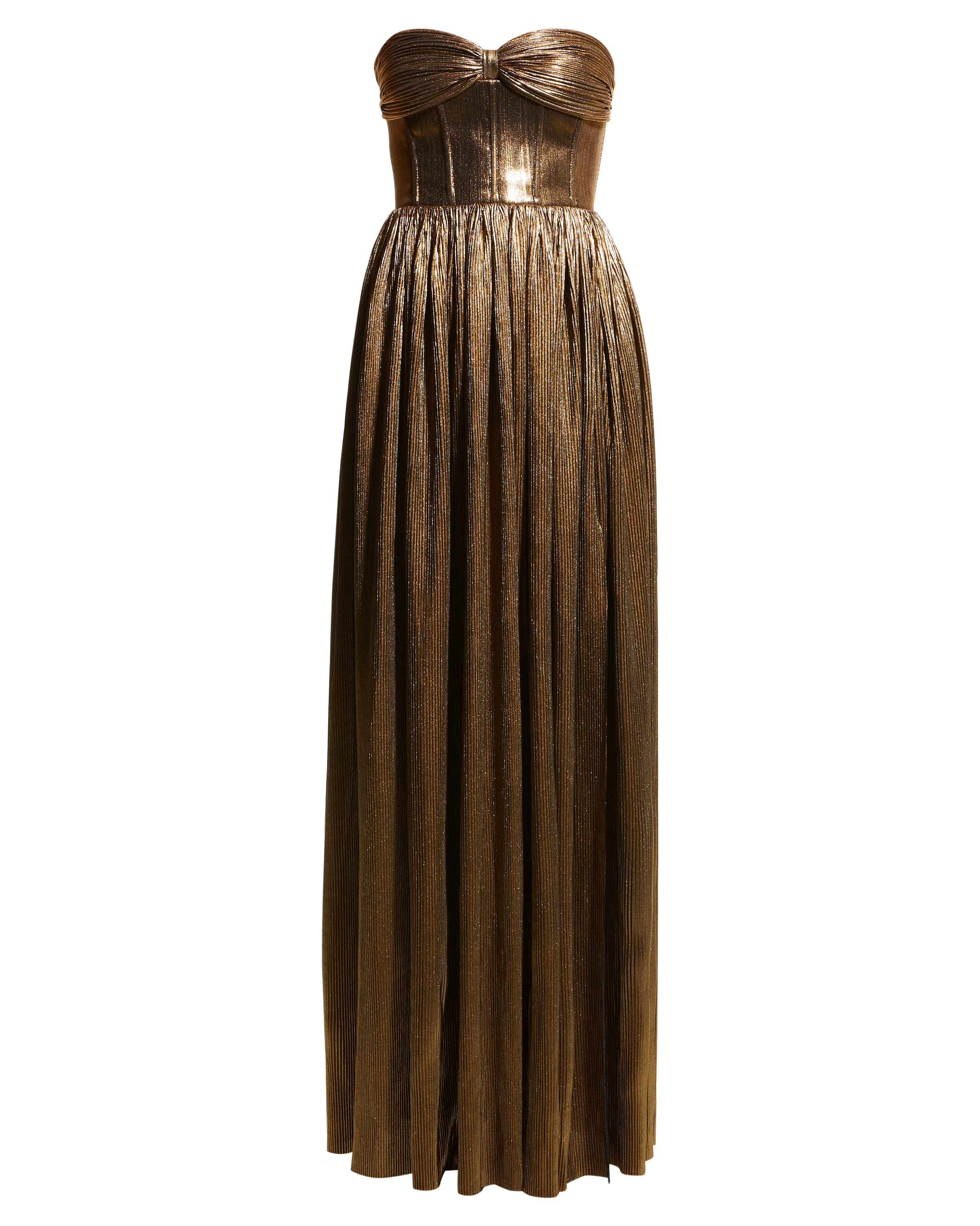 Monique Lhuillier Metallic Strapless Column Gown | Neiman Marcus