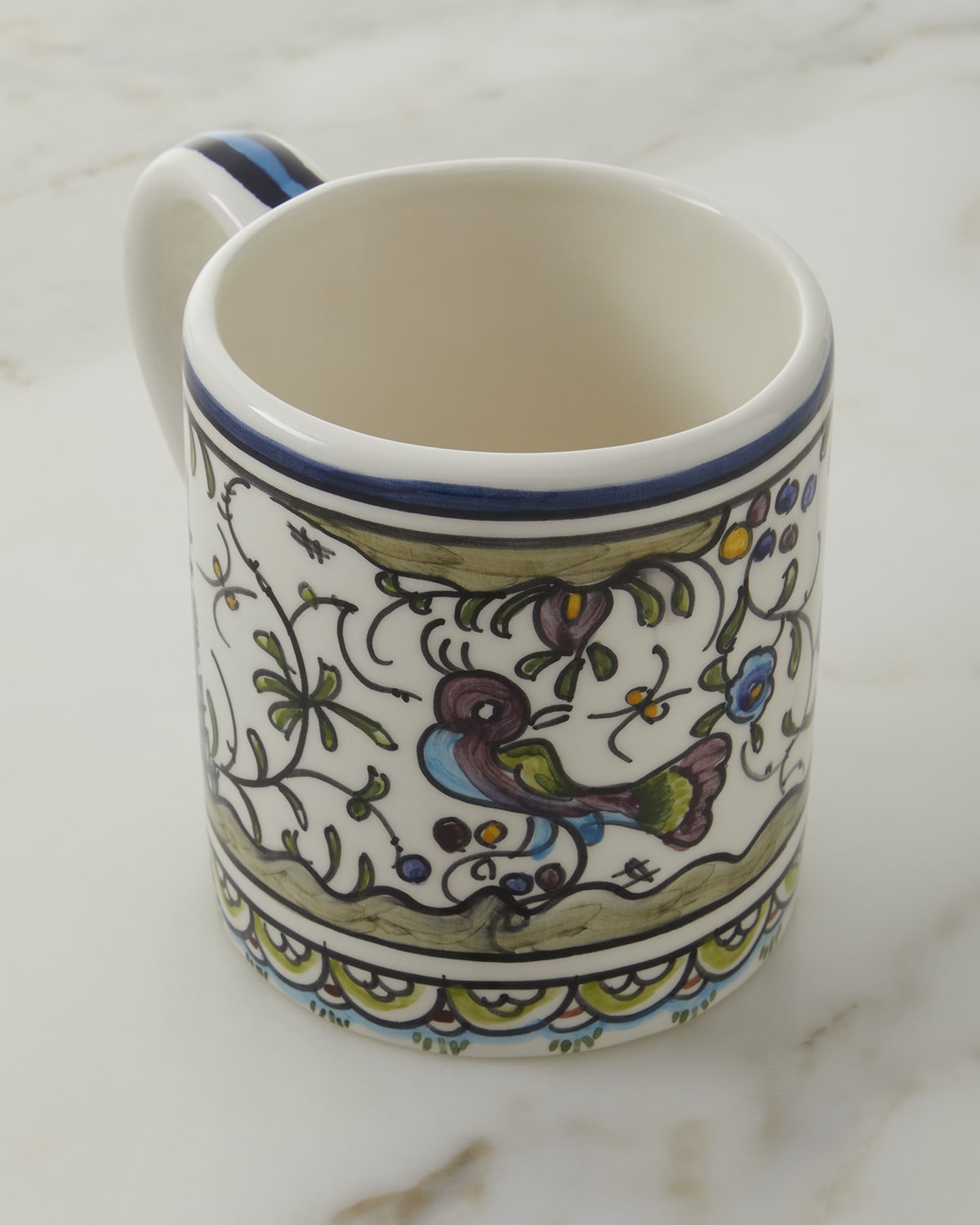 Neiman Marcus Blue and Green Pavoes Serving Bowl | Neiman Marcus