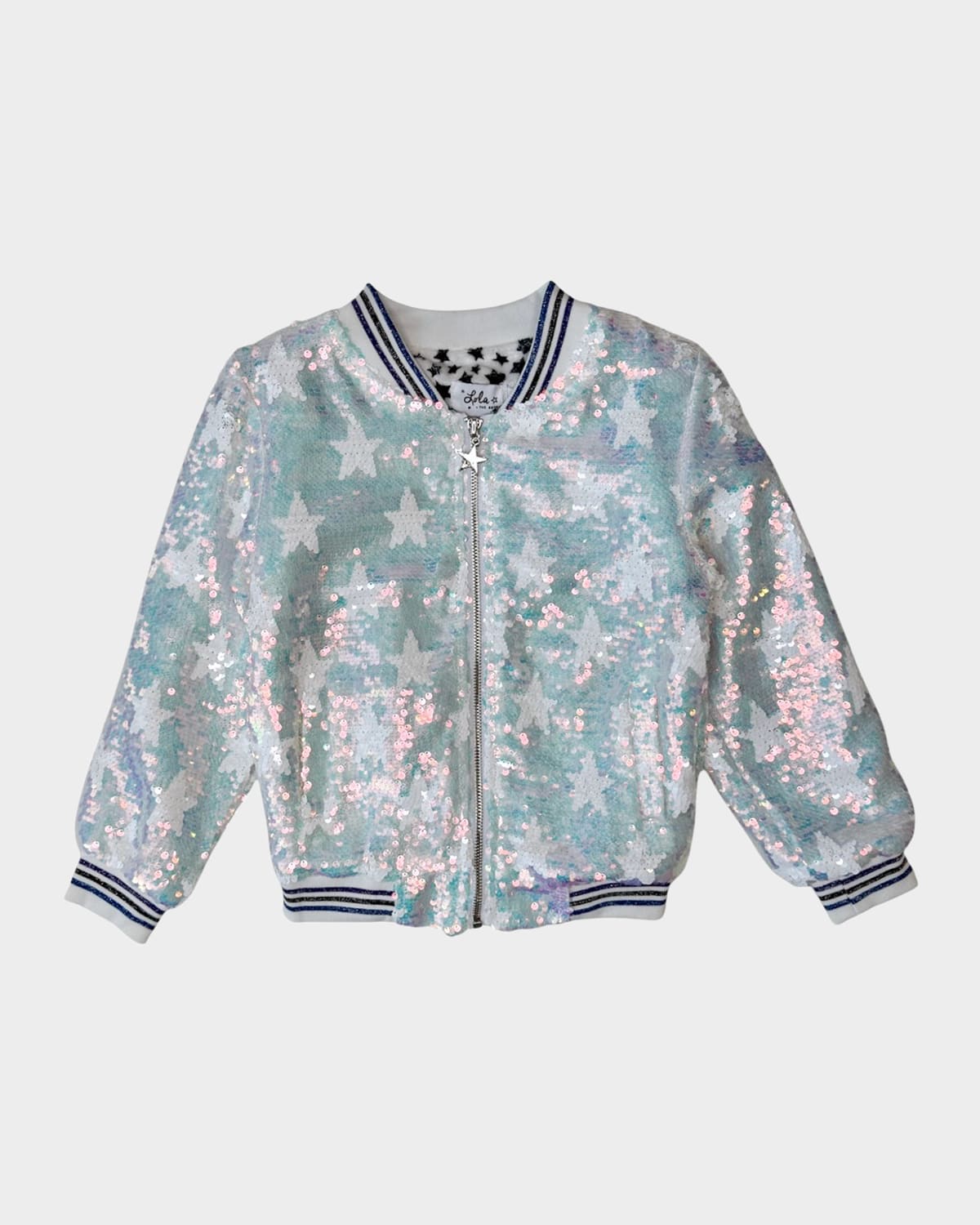 Lola + The Boys Girl's Powder Puff Sequin Embellished Bomber Jacket ...