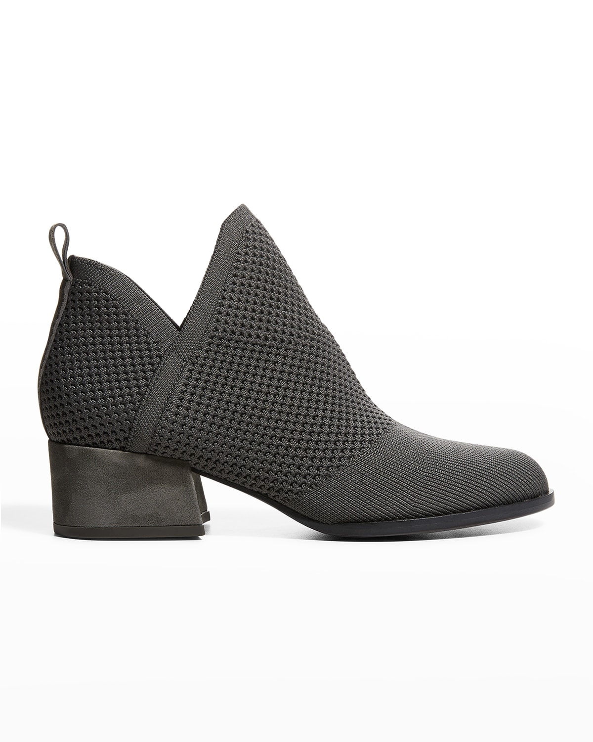 Eileen Fisher Purl Stretch-Knit Fabric Booties | Neiman Marcus