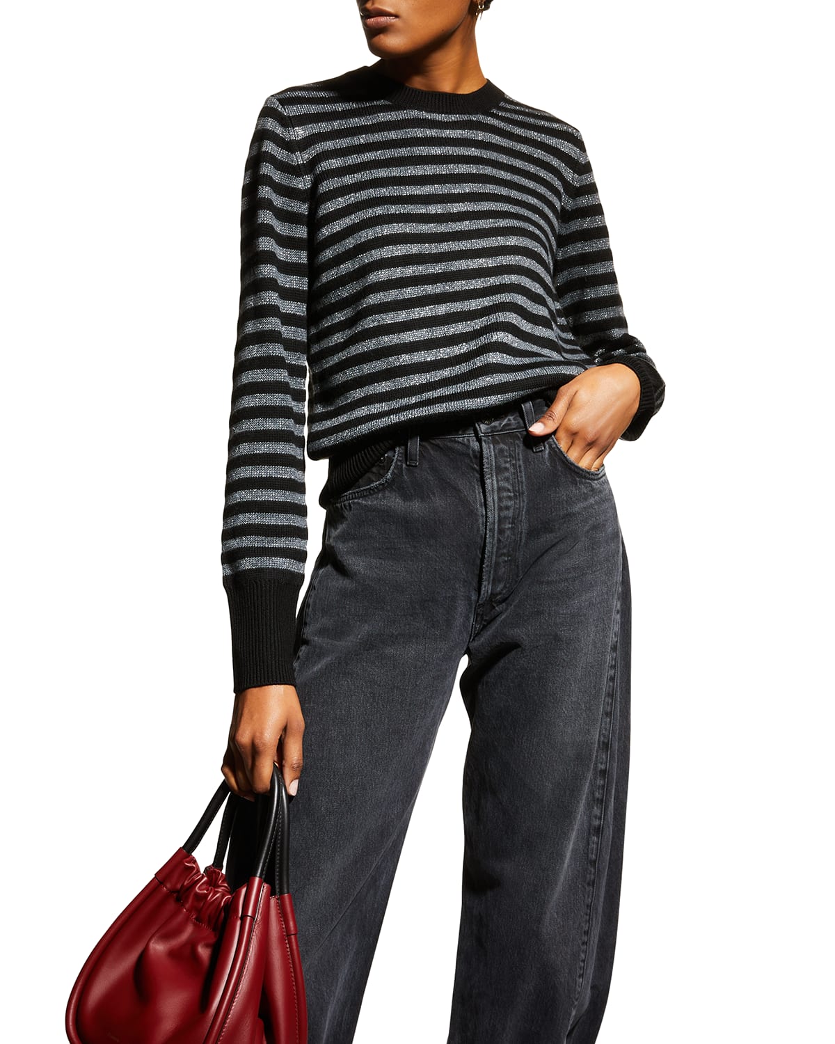 Equipment Brittan Striped Wool Crewneck Sweater | Neiman Marcus