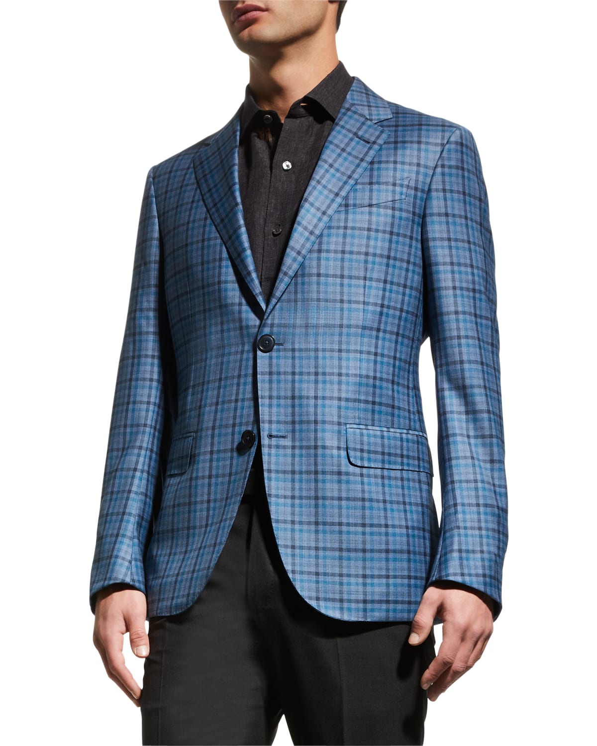 ZEGNA Men's Sharkskin Sport Jacket | Neiman Marcus