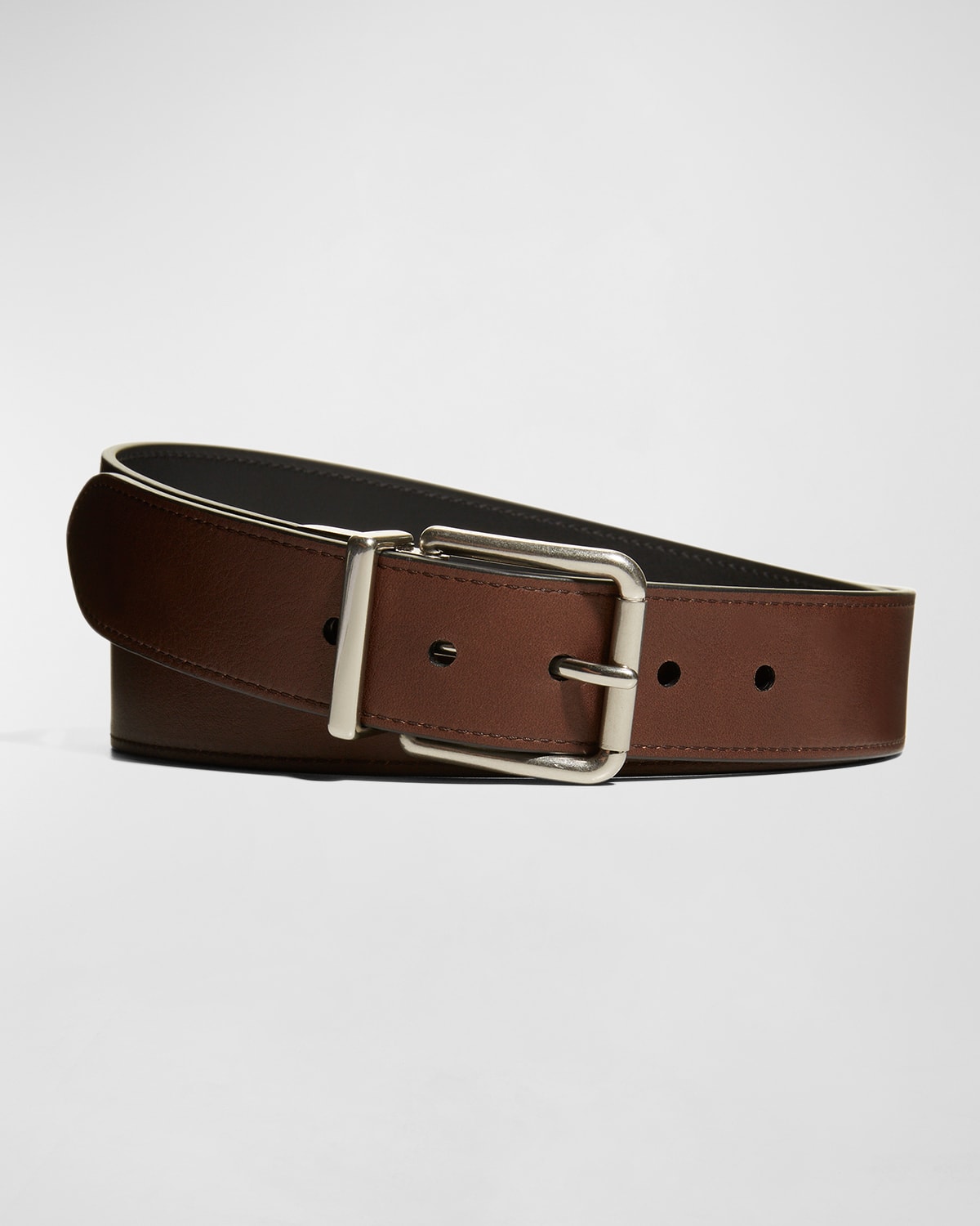 Shinola Men's Reversible Rectangular-Buckle Leather Belt | Neiman Marcus