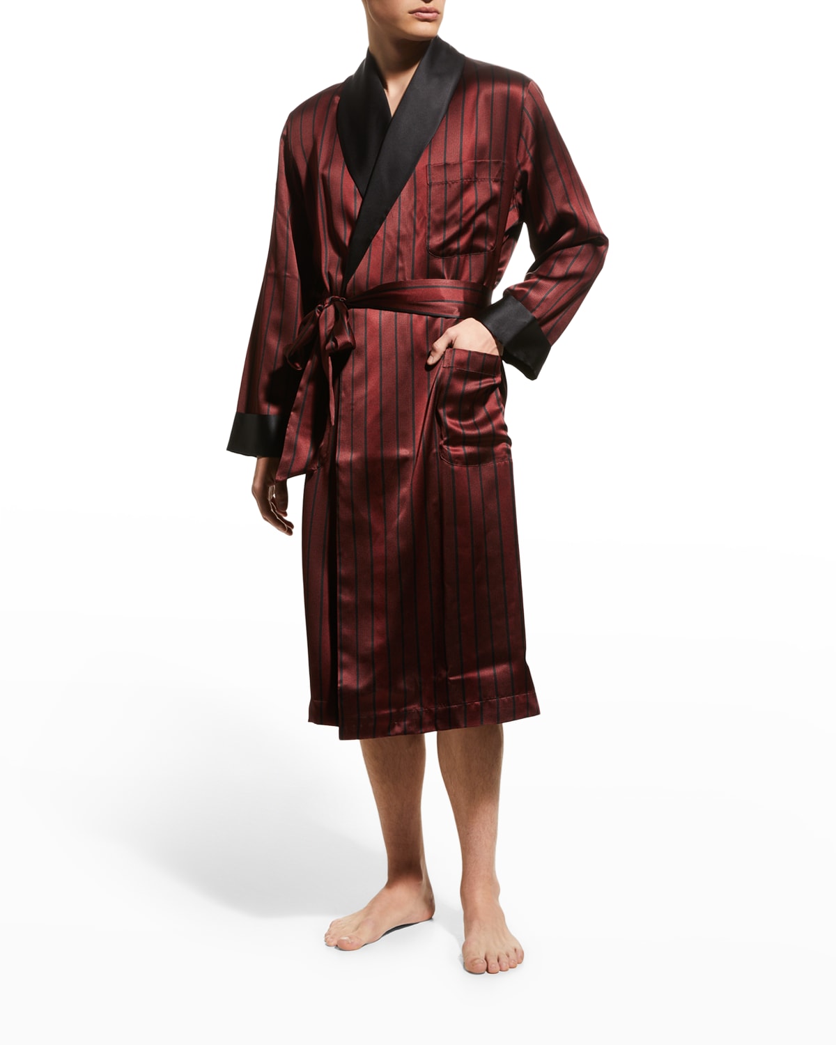 Stefano Ricci Men's Silk Jacquard Dressing Gown Robe | Neiman Marcus