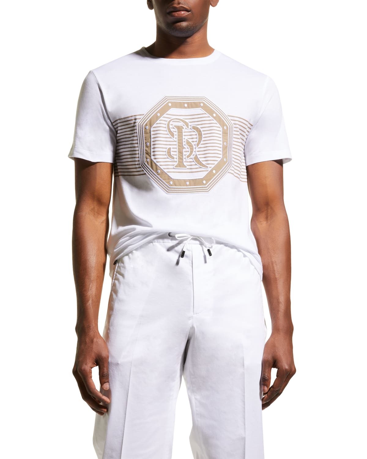 Stefano Ricci Men's Embellished Tiger Head Logo T-Shirt | Neiman Marcus