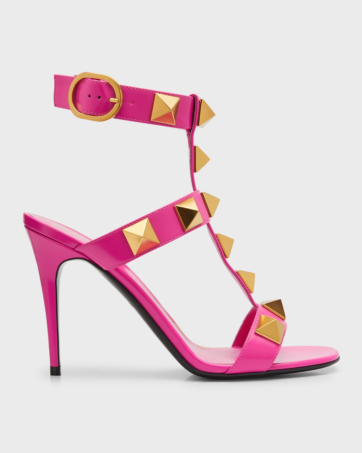 Valentino Garavani Roman Stud Ankle-Strap Sandals | Neiman Marcus