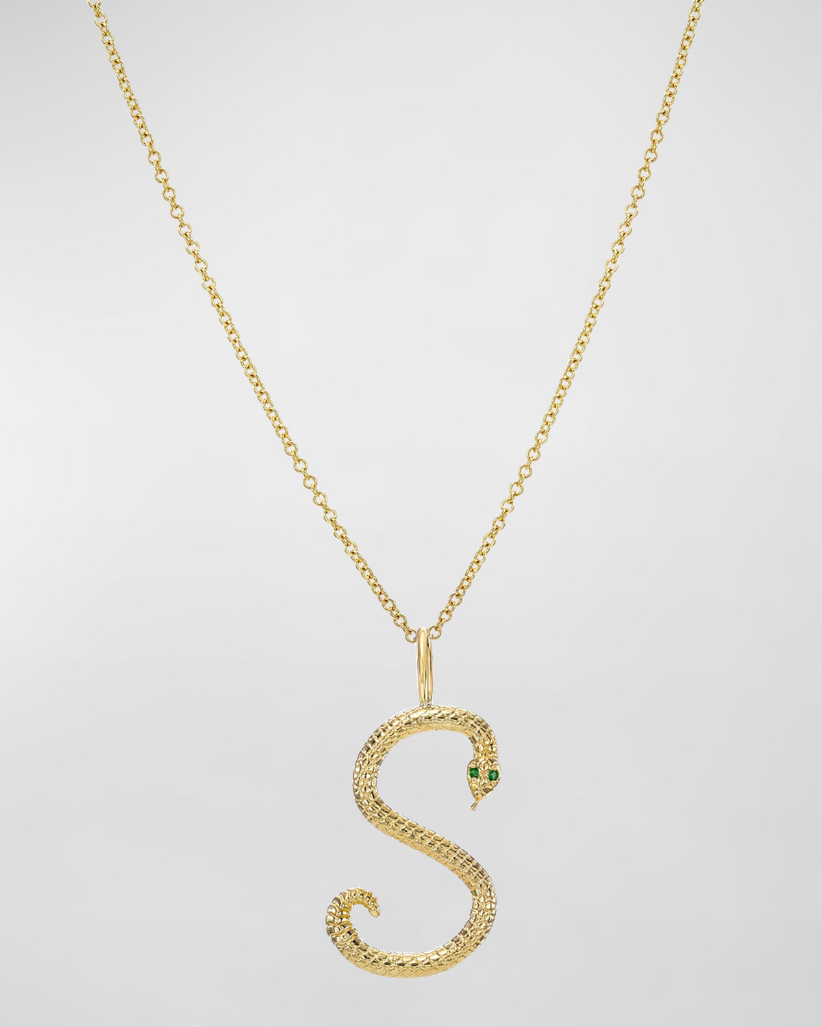 Zoe Lev Jewelry 14K Gold Small Nail Initial Necklace | Neiman Marcus