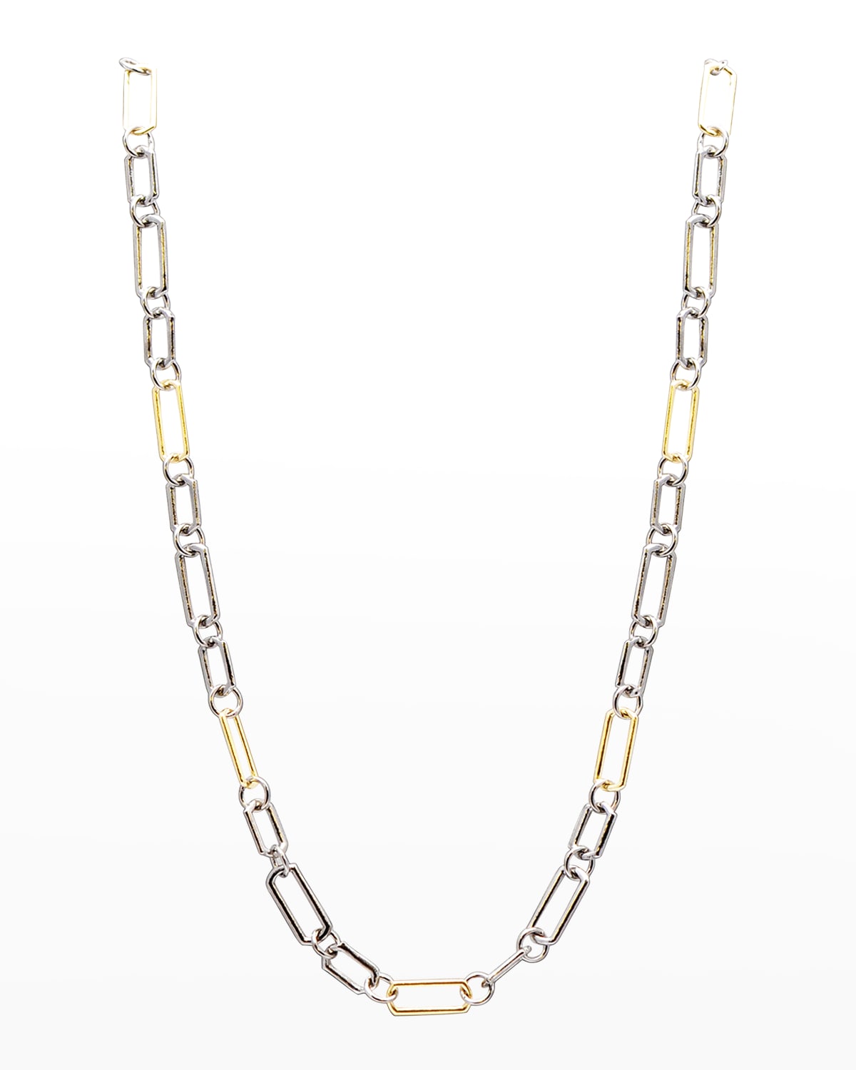 Armenta Old World Textured Paperclip Necklace in Two-Tone, 32"L ...