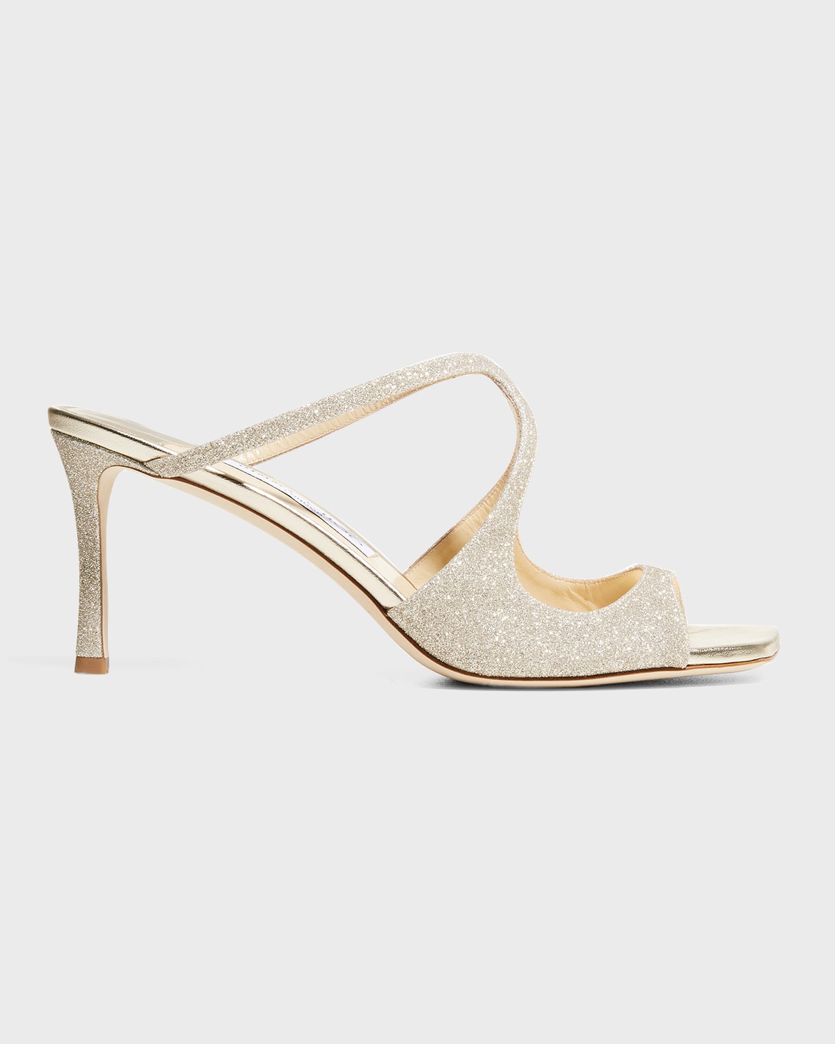 Jimmy Choo Anise Metallic Leather Slide Sandals | Neiman Marcus