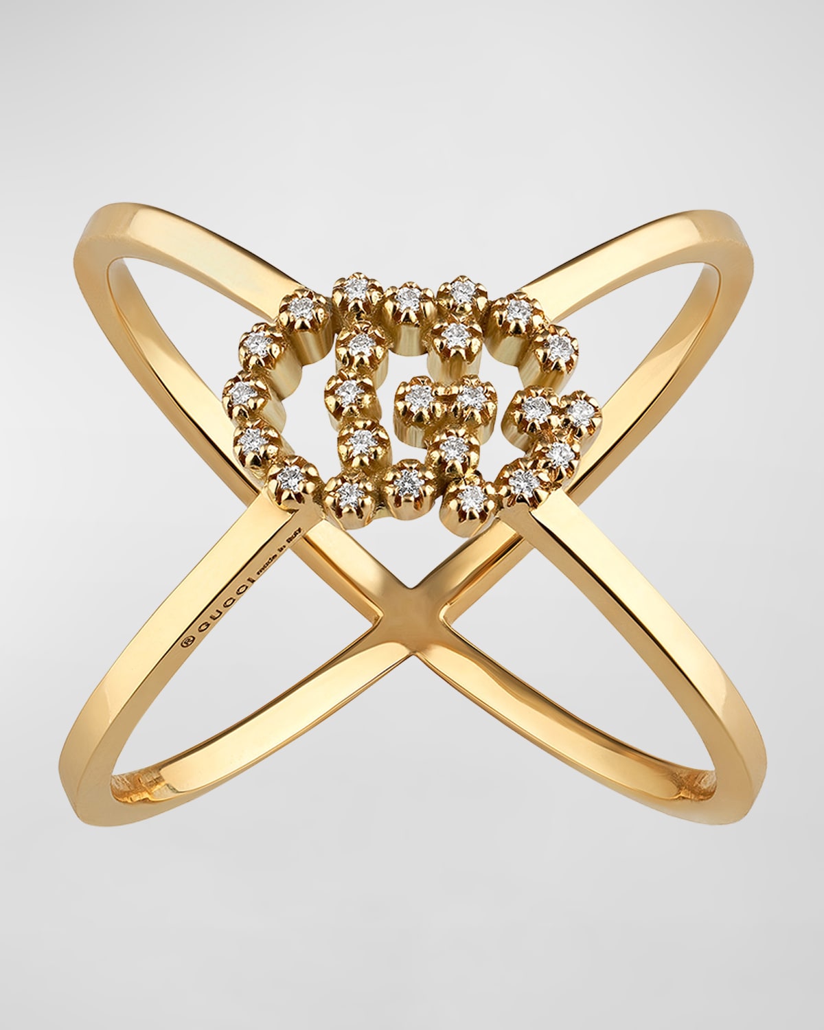 Gucci 18k Yellow Gold 13mm GG Running Ring | Neiman Marcus