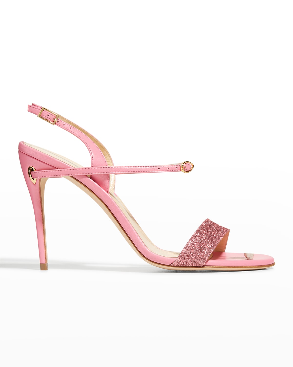 Jennifer Chamandi Tomaso Metallic Leather Slingback High-Heel Sandals ...