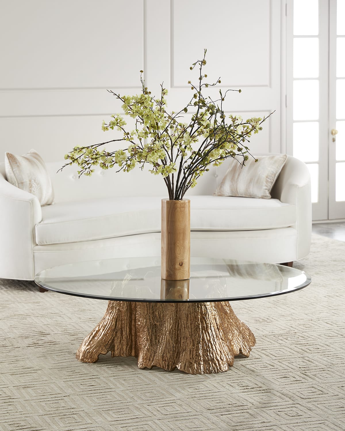 John-Richard Collection Sculptural Cocktail Table, Nickel | Neiman Marcus