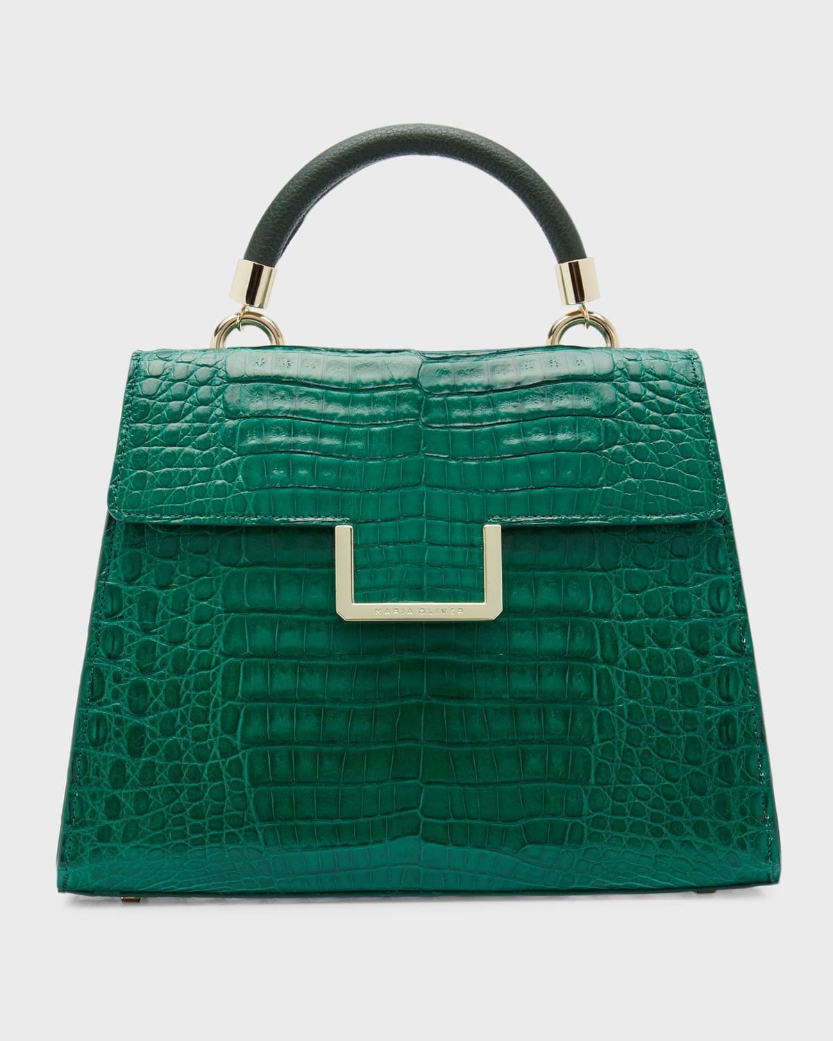Maria Oliver Michelle Crocodile Top-Handle Bag | Neiman Marcus