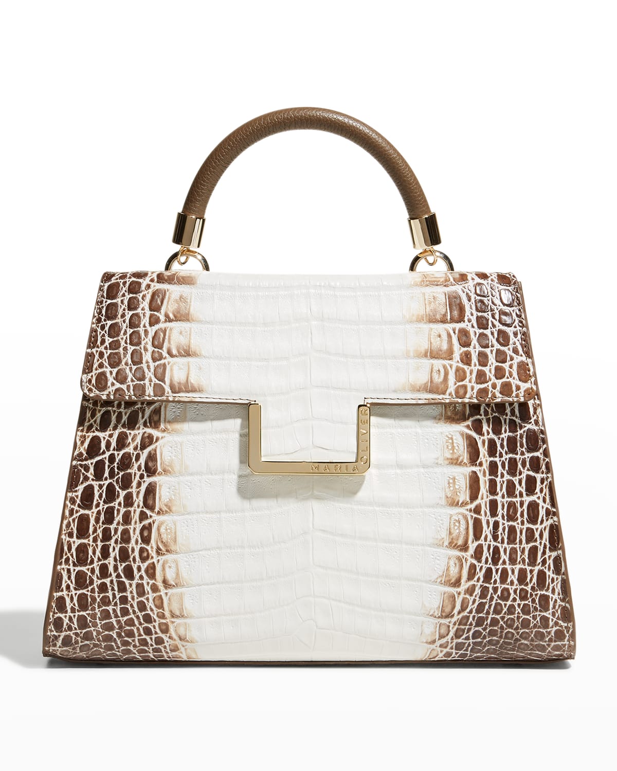 Maria Oliver Michelle Crocodile Top-Handle Bag | Neiman Marcus
