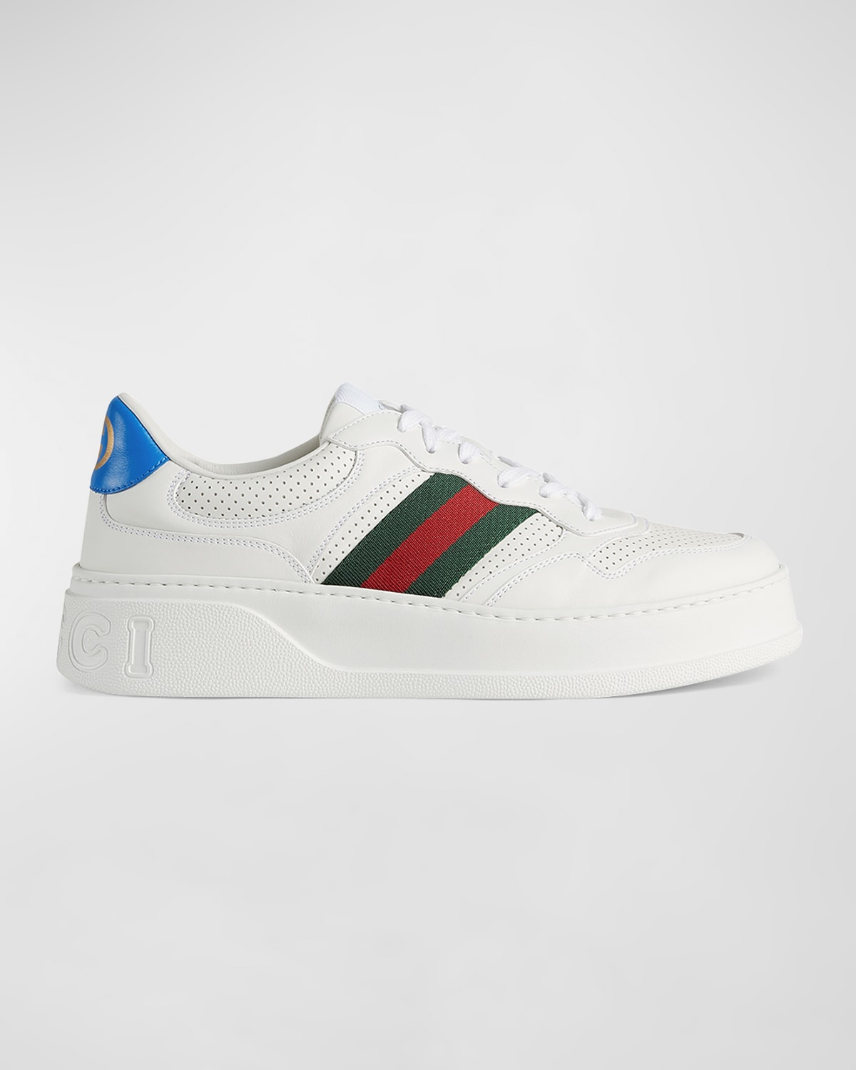 Gucci Men's Double Screener Leather Low-Top Sneakers | Neiman Marcus
