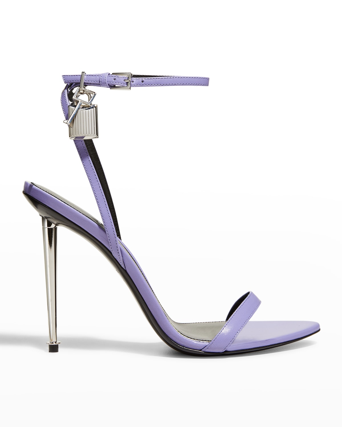 TOM FORD Lock Metallic Stiletto Sandals | Neiman Marcus