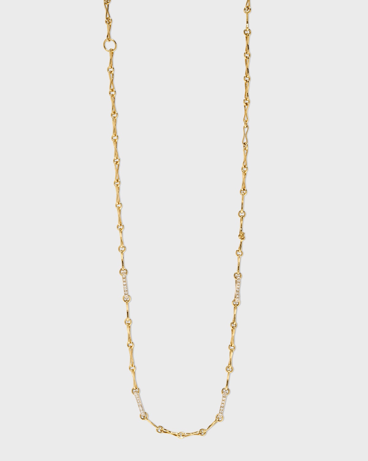 AZLEE Large Circle Link Chain with Four Pave Links, 16"L | Neiman Marcus