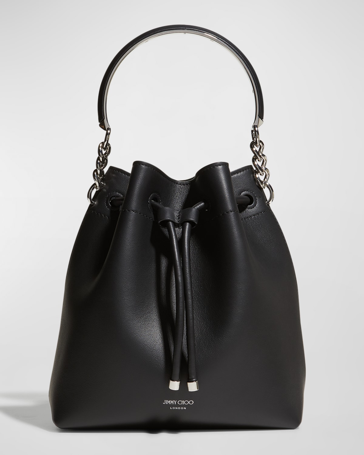 Jimmy Choo Bon Bon Drawstring Leather Bucket Bag | Neiman Marcus