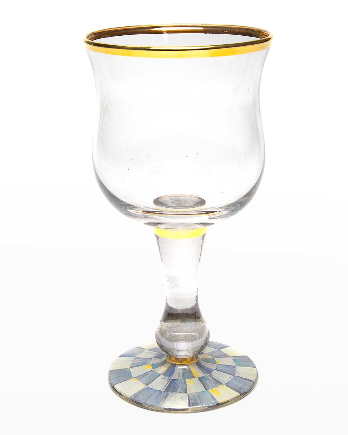 MacKenzie-Childs Sterling Check Water Glass | Neiman Marcus