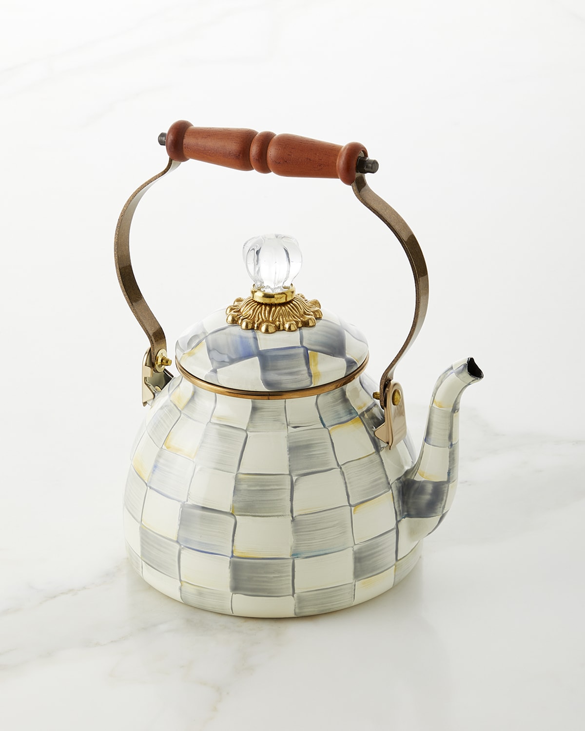 MacKenzie-Childs Sterling Check Tea Kettle, 3qt. | Neiman Marcus