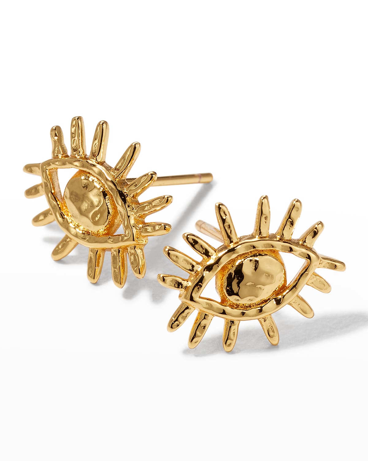 NEST Jewelry 22k Gold-Plated Hammered Stud Earrings | Neiman Marcus