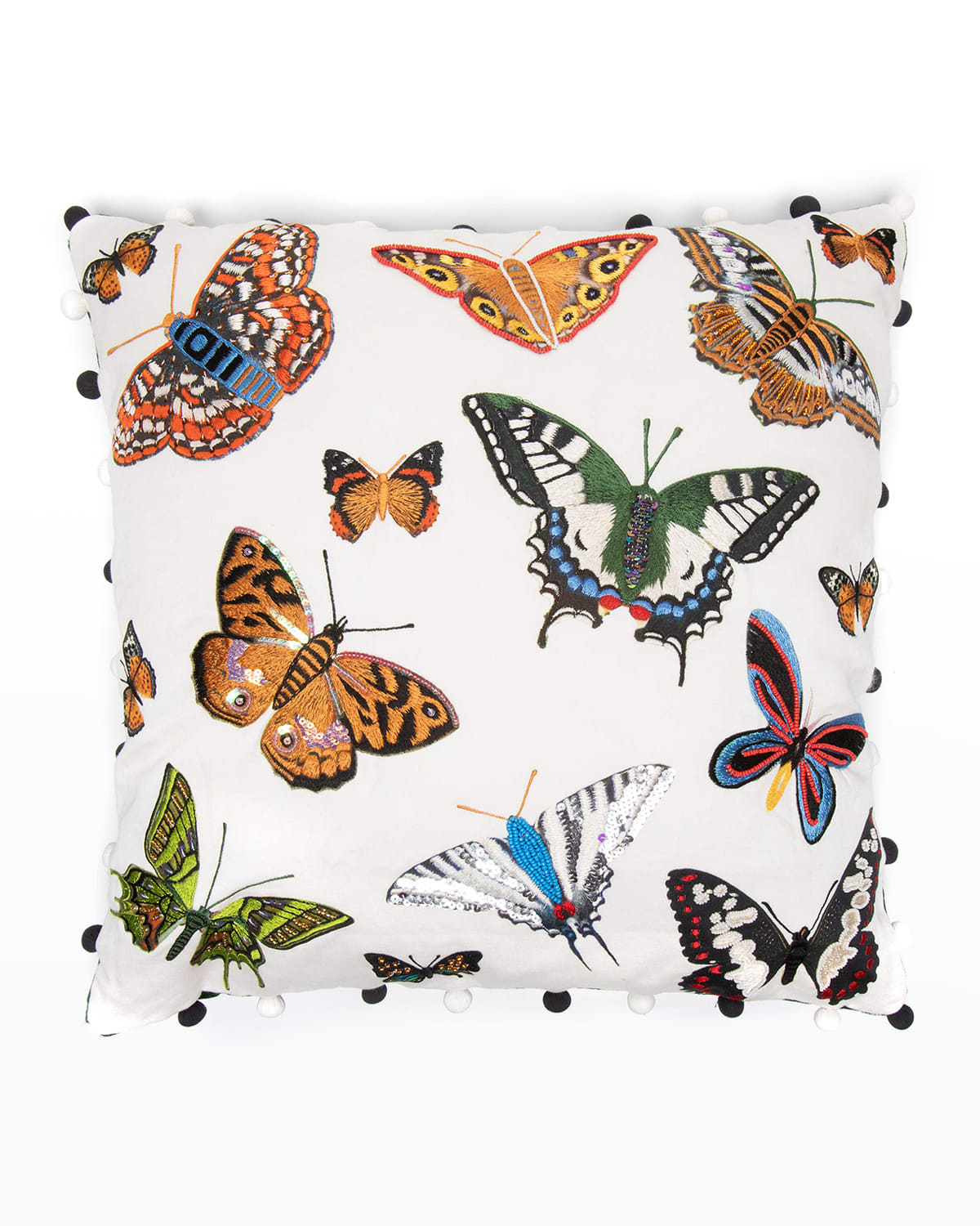 MacKenzie-Childs Monarch Butterfly Square Pillow | Neiman Marcus