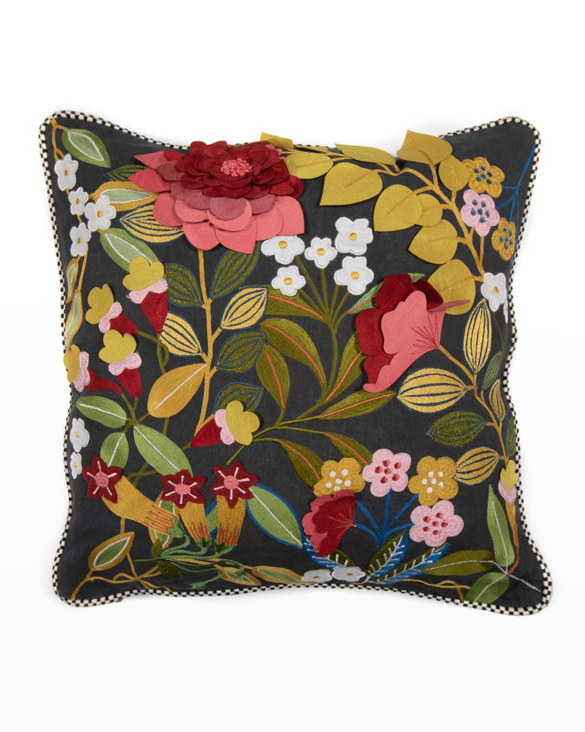 MacKenzie-Childs Really Rosy Ribbon Pillow | Neiman Marcus
