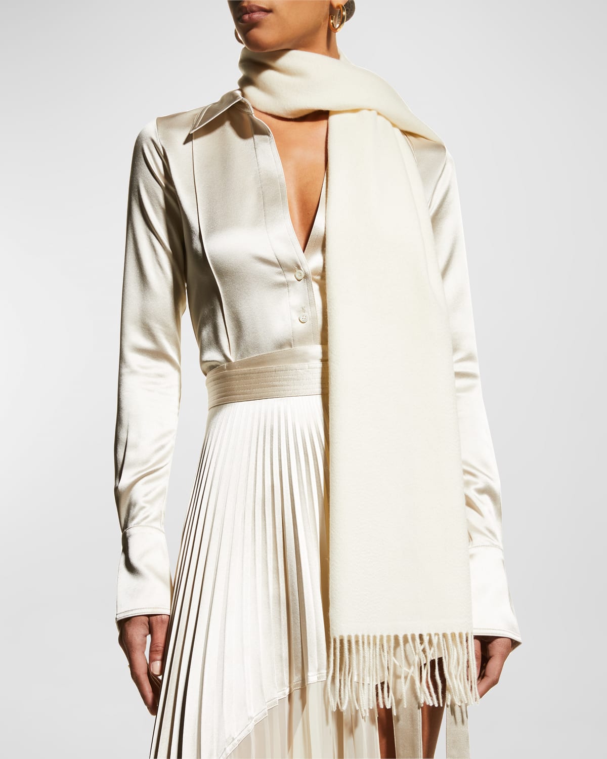 Franco Ferrari Fringe Shells Cashmere Scarf | Neiman Marcus