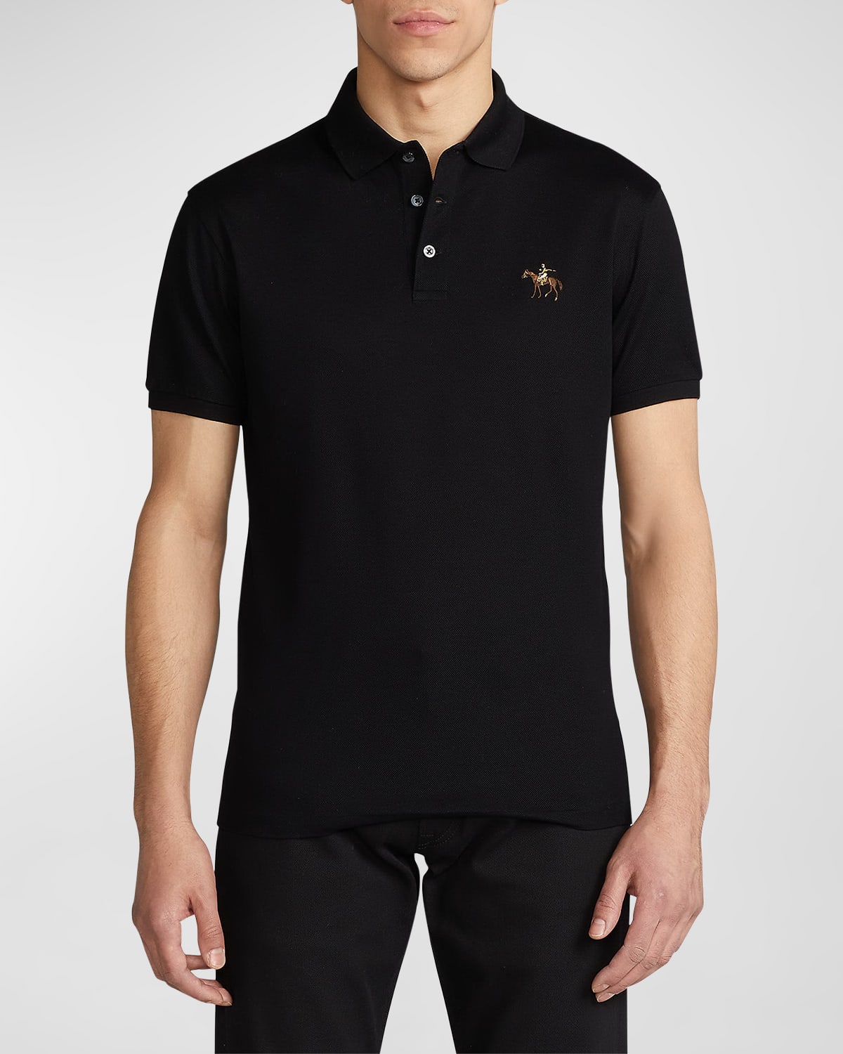 Ralph Lauren Purple Label Men's Logo-Embroidered Polo Shirt | Neiman Marcus