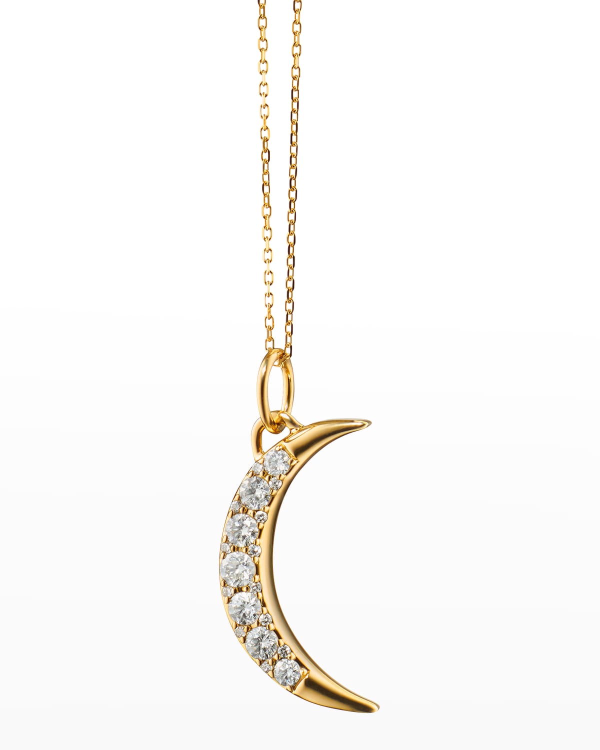 Monica Rich Kosann 18K Yellow Gold Water Opal Midi Crescent Moon with ...