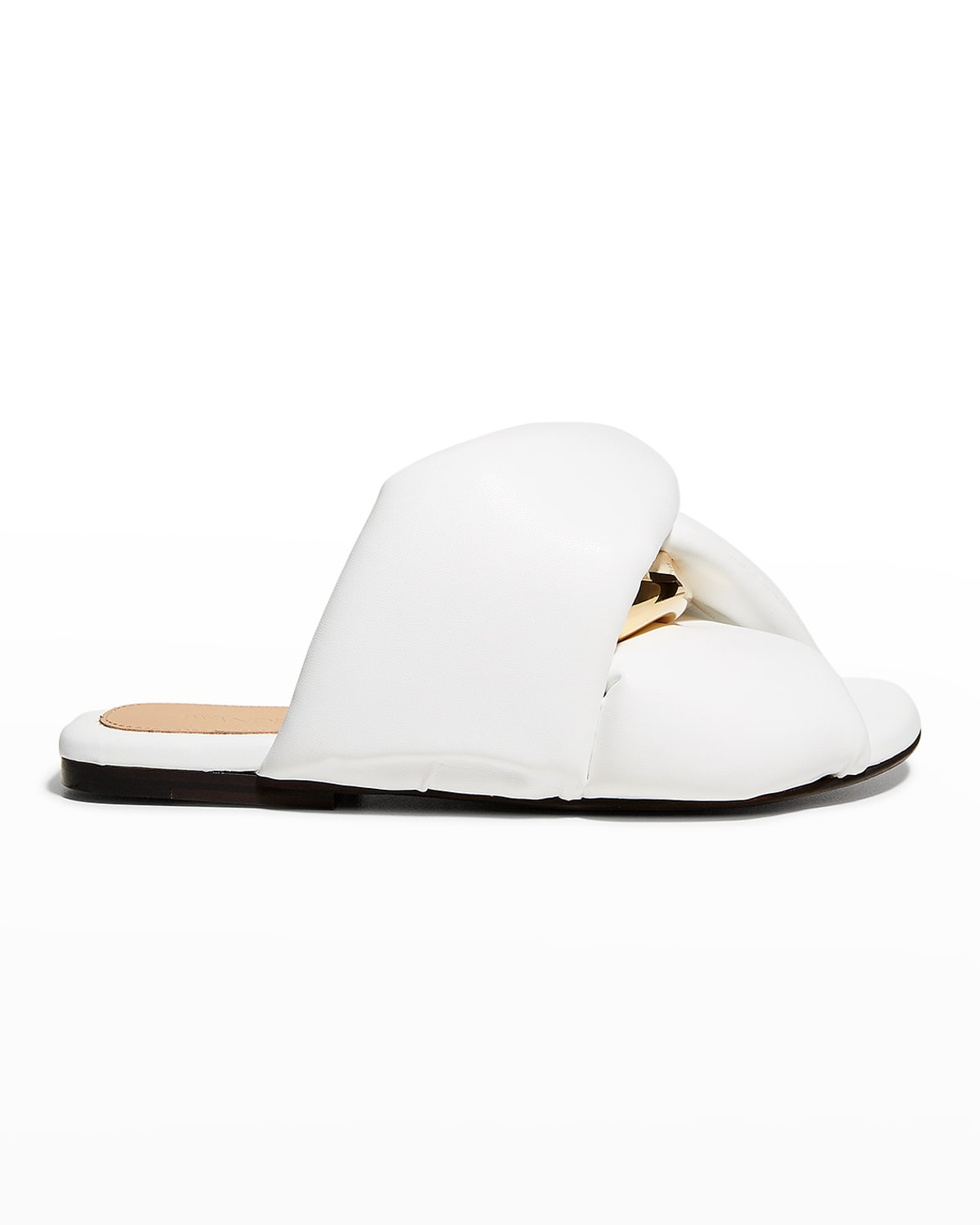 JW Anderson Twist Chain Flat Slide Sandals | Neiman Marcus