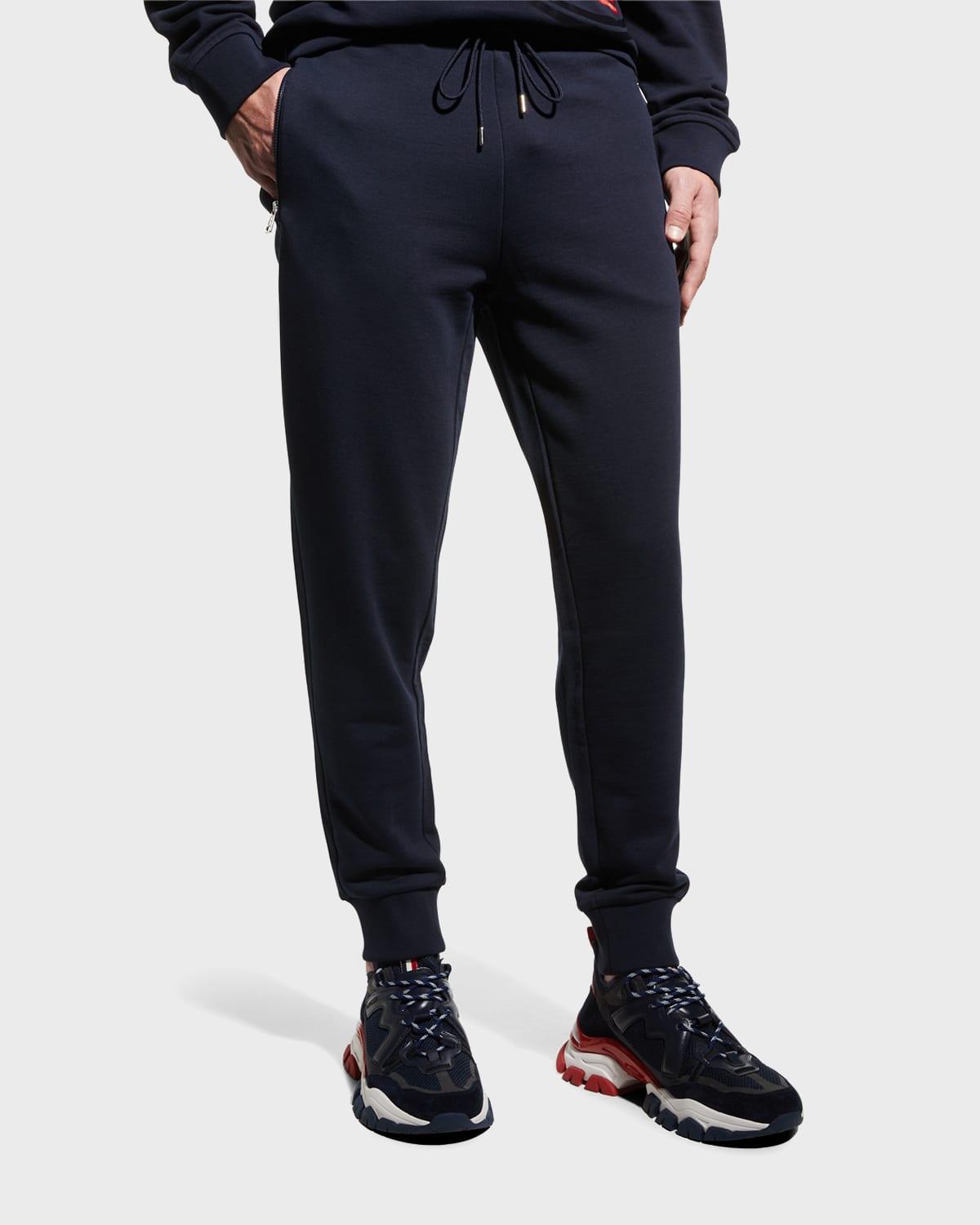 Moncler Men's Sweatpants With Retro Taping | Neiman Marcus