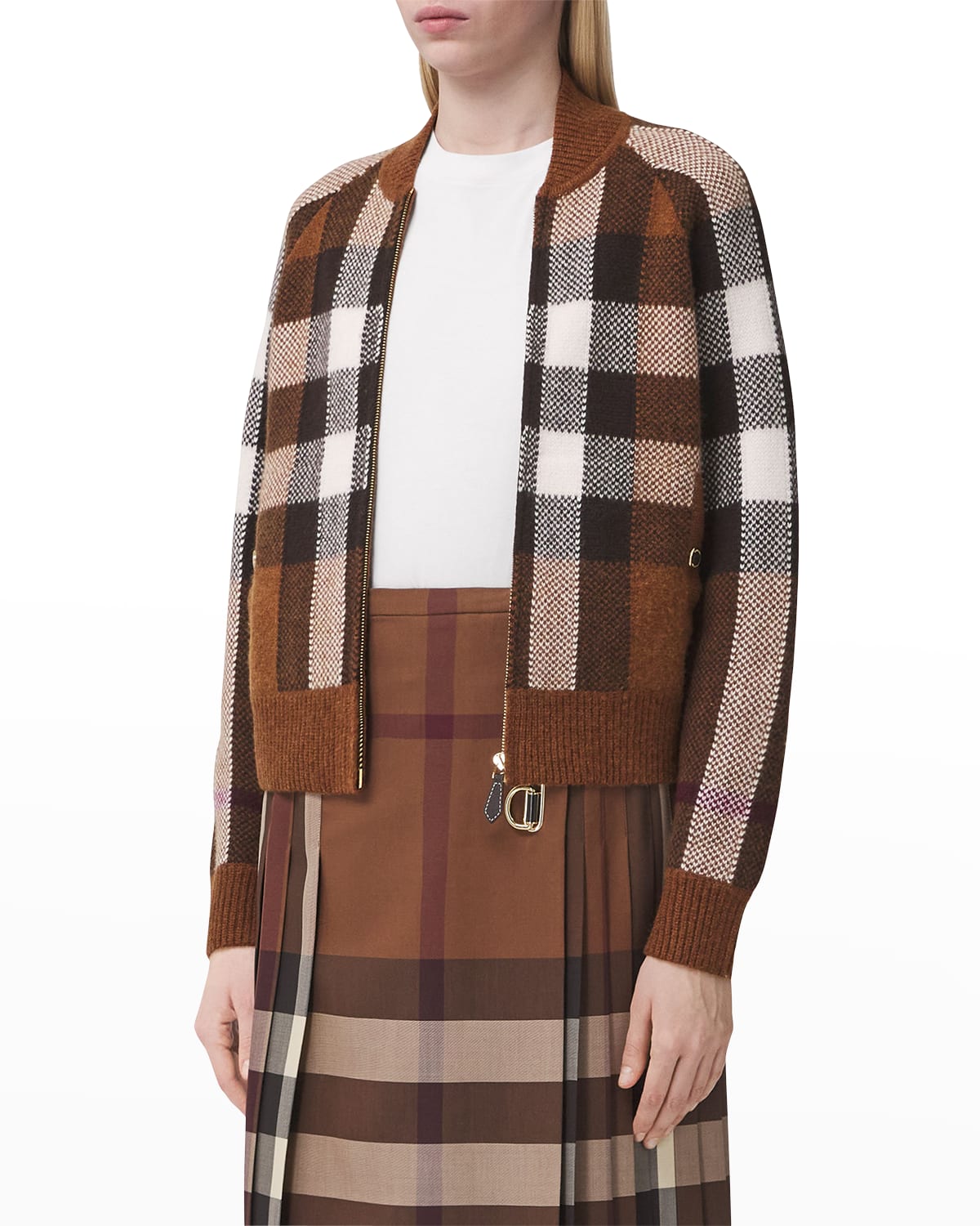 Burberry Thirlby Check Quilted Bomber Jacket | Neiman Marcus