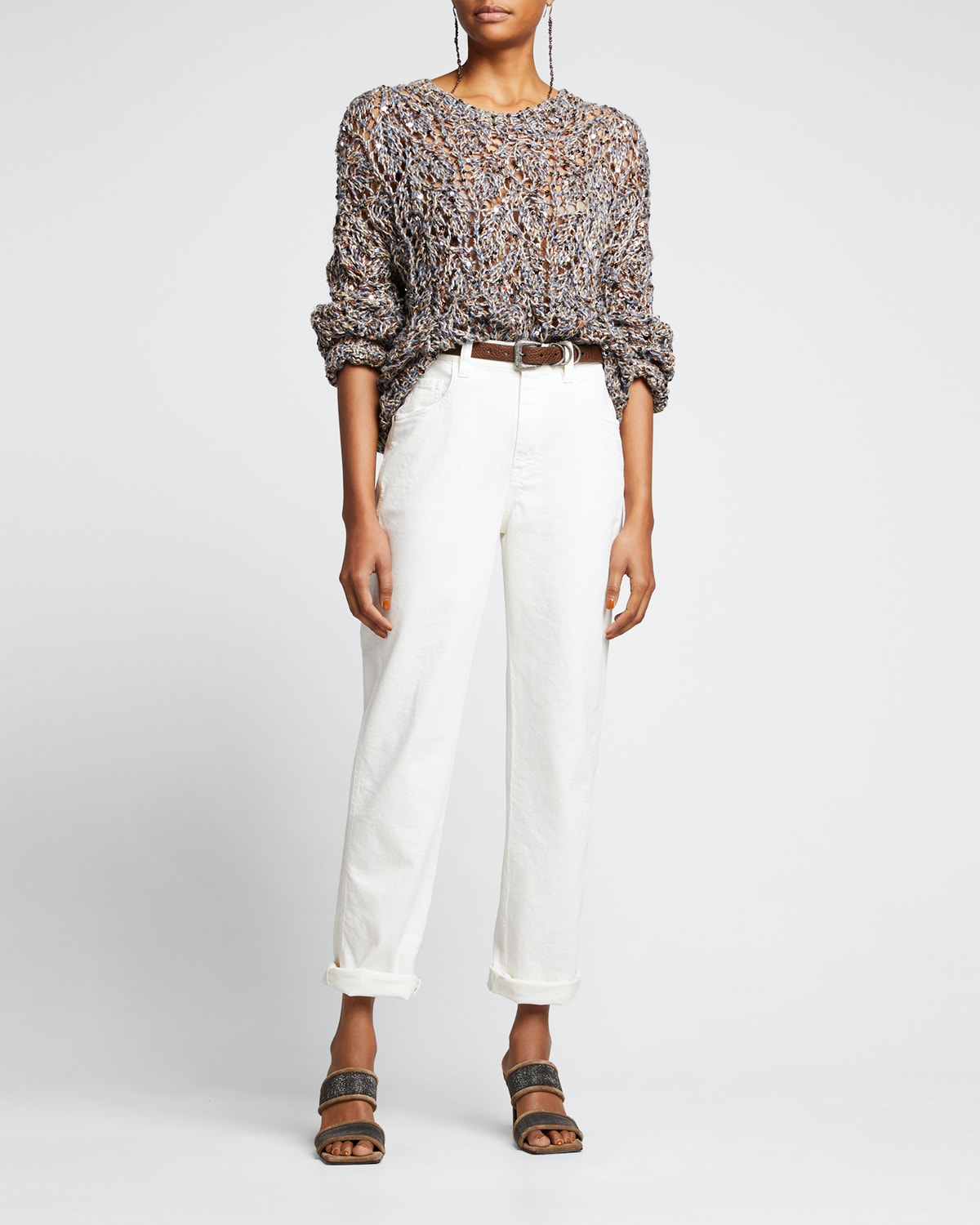 Brunello Cucinelli Barrel-Hem Vintage Wash Straight-Leg Ankle Jeans ...