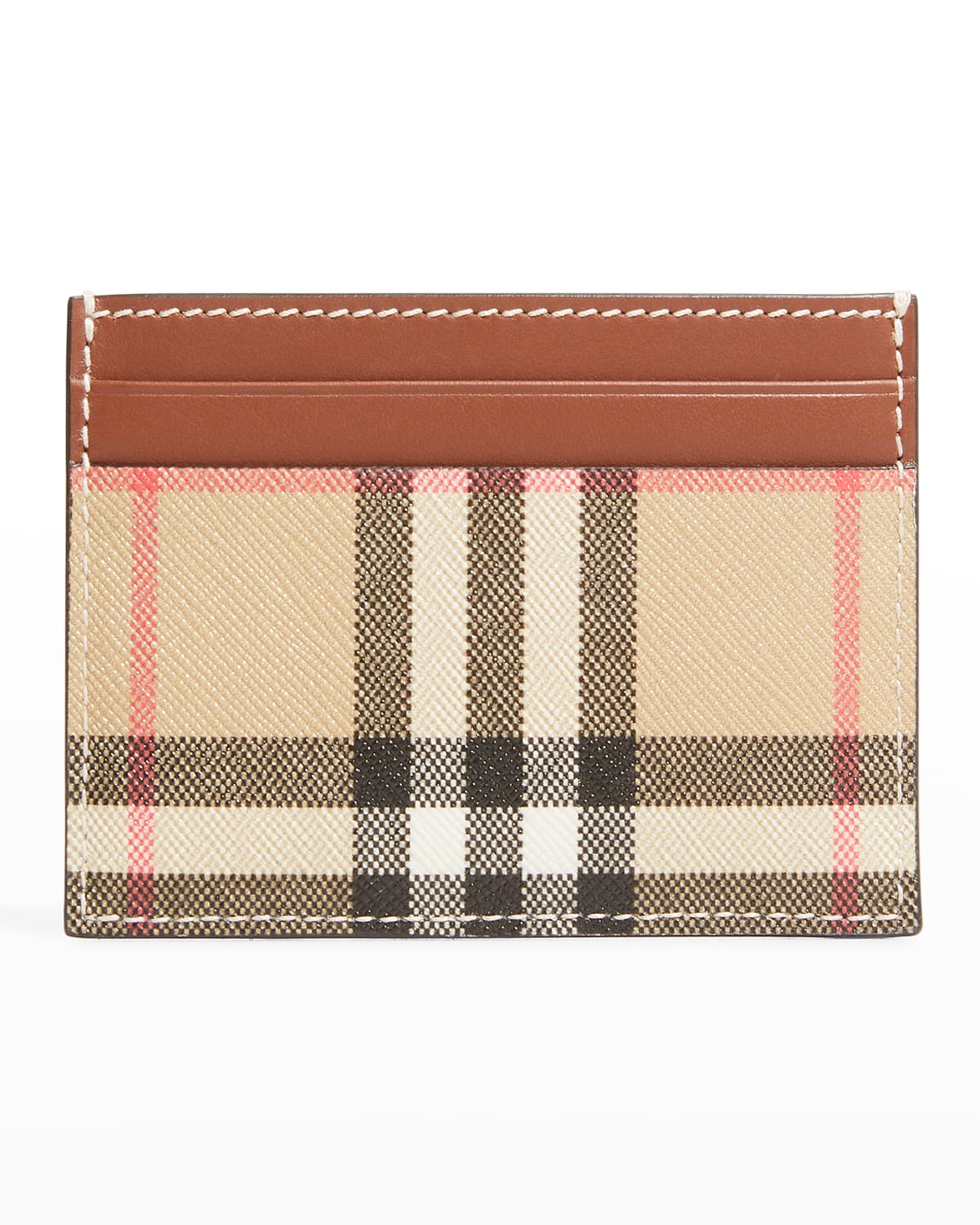 Burberry Sandon Check Canvas & Leather Card Case | Neiman Marcus