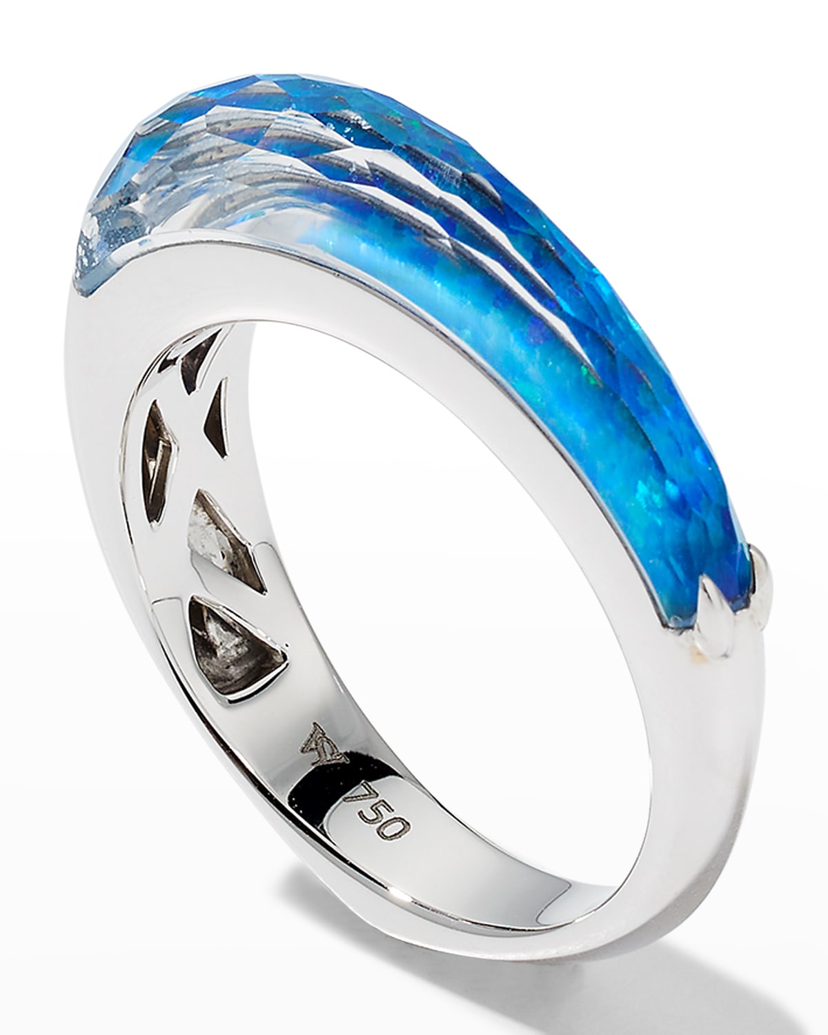 Stephen Webster Shard Stack Ring in White Opalescent with Clear Quartz ...